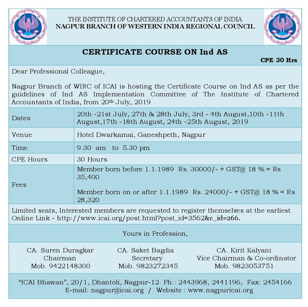 The Institute of Chartered Accountants of India The Nagpur Branch of ...